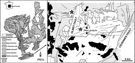 Geological Overview Of The French Massif Central Left With The