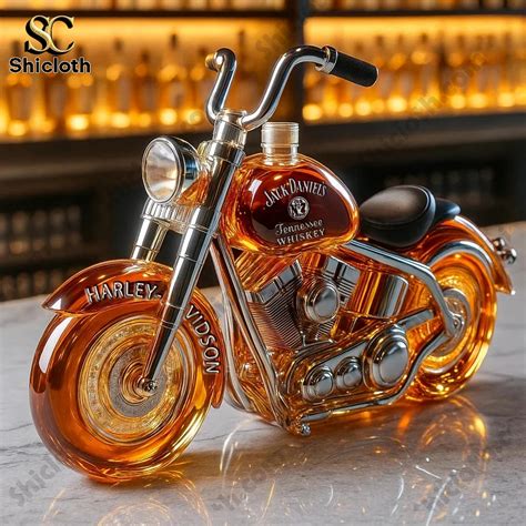 Limited Harley Davidson Motorcycle Crown Royal Whisky Bottle