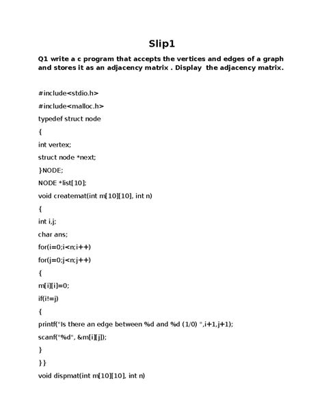 Slip I Need Solved Slips Slip Q Write A C Program That Accepts