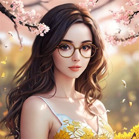 Close Shot Of Cute Beautiful Lady Wearing Large Roun Openart