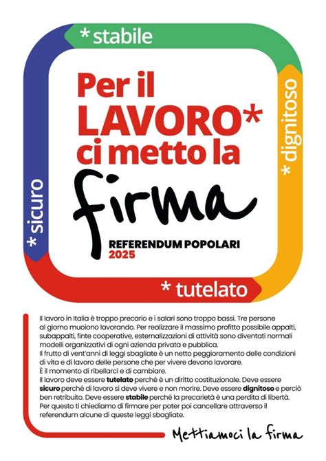 Il 25 Aprile Parte La Campagna Referendaria Cgil “per Il Lavoro Ci