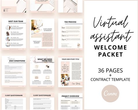 Virtual Assistant Welcome Packet Va Client Onboarding Va Contract Template Editable Virtual