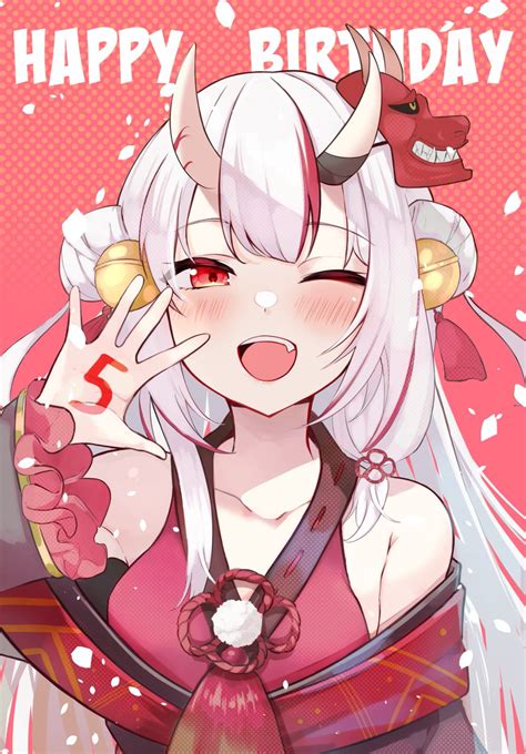 百鬼あやめ 「百鬼絵巻 百鬼あやめ生誕祭2022 1日遅れちゃったけどhappy Bi」バケツプリン ホロクル5th H 18のイラスト