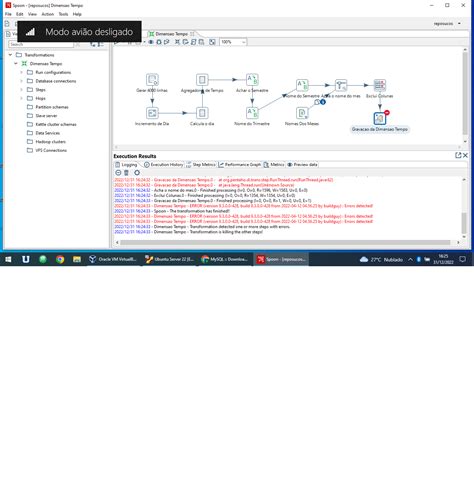 Erro Dimensao Tempo Transformação Com Etl Pentaho Data Integration