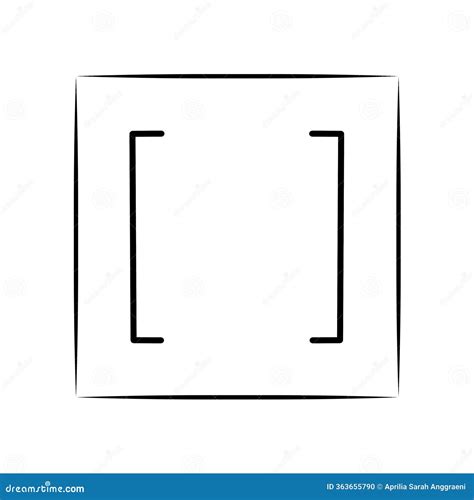square brackets punctuation symbol doodle cartoon vector