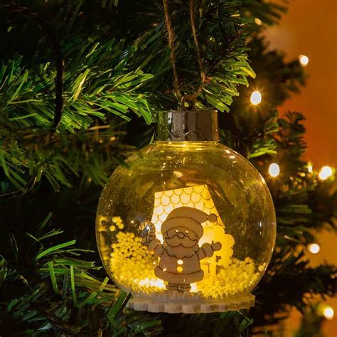 Светеща коледна топка Дядо Коледа с къща S Ts Bg