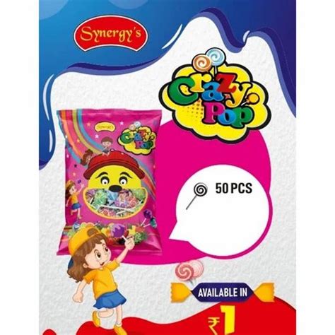 Fruit Flavour 50 Piece Synergys Crazy Pop Candy Lollipop Packaging Type Packet At ₹ 50 Pack In