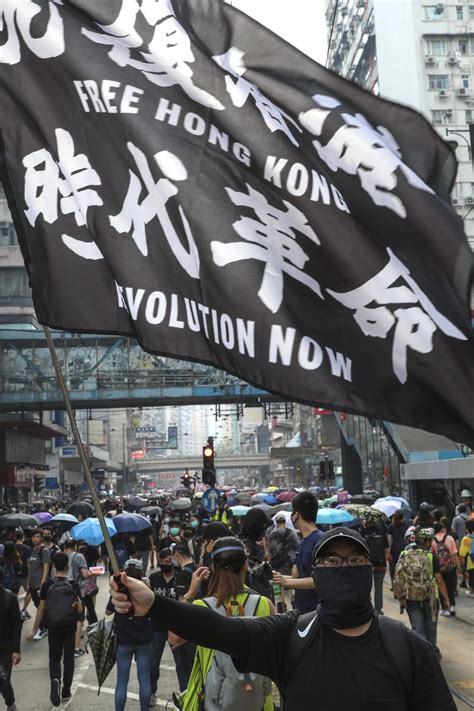 Hong Kong Protests Police Block Civil Human Rights Front March Against