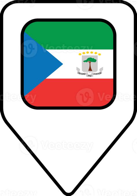 Equatorial Guinea Flag Map Pin Navigation Icon Square Design 24076886 Png
