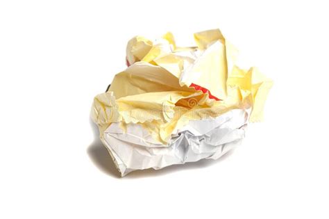 Bola De Papel Desmitificado Aislada En Blanco Imagen De Archivo