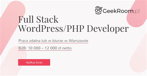 Full Stack Wordpressphp Developer — Geekroompl