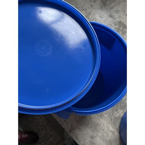 新北市深坑區 二手 化學桶 耐酸桶 密封桶 廚餘桶 儲水桶 藍色塑膠桶 防疫棄置桶 直徑30cm 高38cm 約20升 蝦皮購物