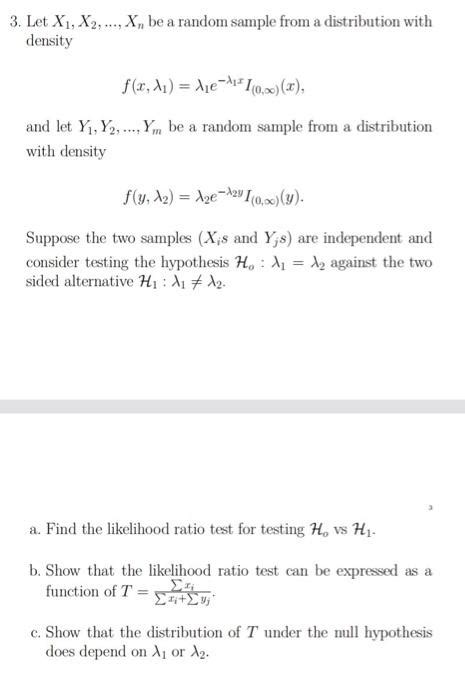 Solved Let X X Xn Be A Random Sample From A Chegg