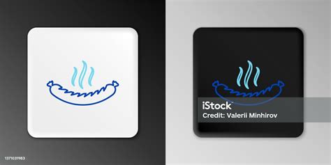 회색 배경에 격리 된 증기 아이콘이있는 라인 소시지 구운 소시지와 향기 표지판 다채로운 개요 개념 벡터 검은색에 대한 스톡 벡터