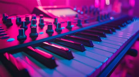 Premium Photo Closeup Of A Synthesizer With A Focus On The Keys And Knobs