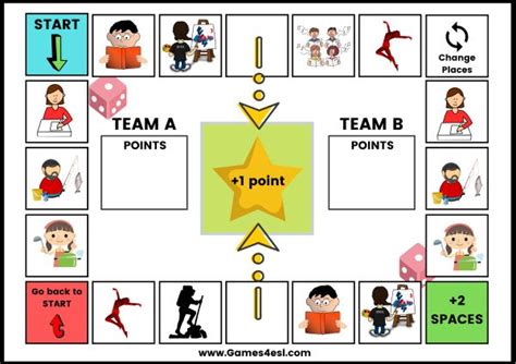 Present Progressive ESL Board Games For Beginners Flashcards