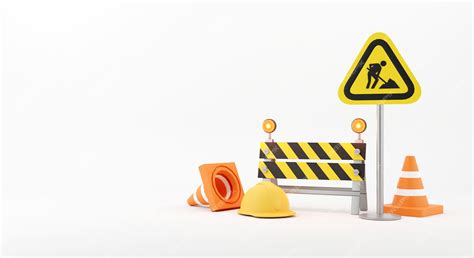 En Cours De Construction Avec Un Symbole Darrêt De Louvrier Ou Un
