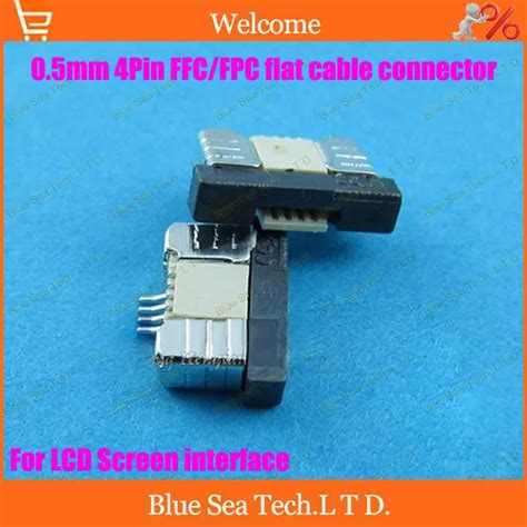 Free Shipping Fpc Ffc Connector Cable Socket 4 Pin 0 5mm Connector For