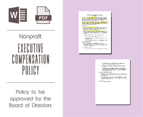 Executive Compensation Policy Sample Policy To Be Approved By The Board Of Directors