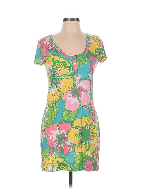 Lilly Pulitzer 100 Cotton Yellow Casual Dress Size M 67 Off Thredup