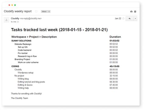 Weekly Report Clockify Help