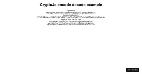 Try Crypto Js Codesandbox