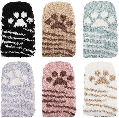 6 Pair Women Fuzzy Socks Chrismas Winter Super Soft Warm Slipper Socks