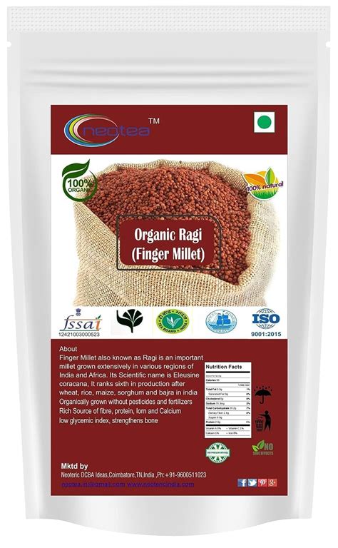 Buy Neotea Ragi Finger Millet Whole Grain Ragi Kelvaragu Nachni Ragulu