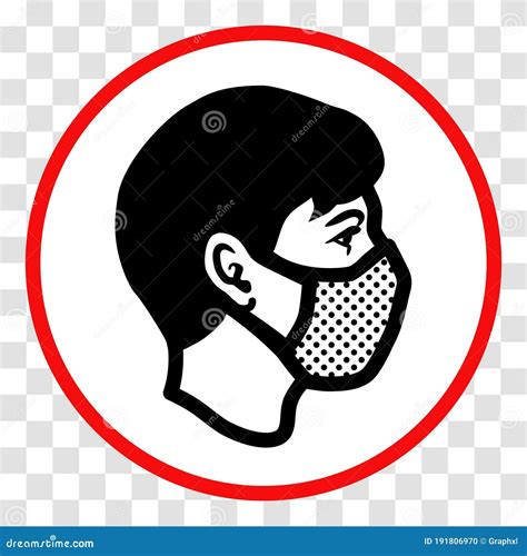 Wear Face Mask Black Iconvector Illustration Isolated On White