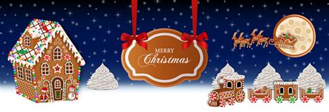 Spanduk Natal Dengan Lanskap Roti Jahe Lanskap Natal Dengan Rumah Roti