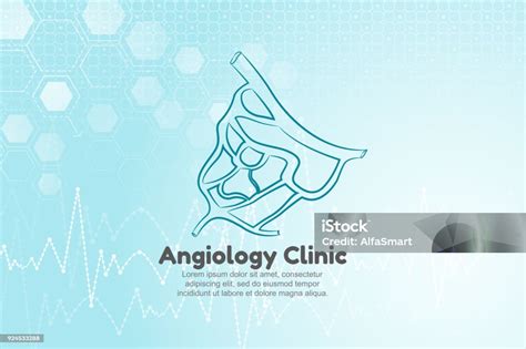 Angiology 클리닉에 대 한 인간의 동맥의 벡터 그림입니다 블루 의료 배경 구조 분자와 마음 이길 개념에 대한 스톡 벡터