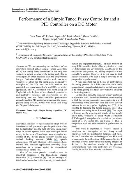 pdf performance of a simple tuned fuzzy controller and a pid