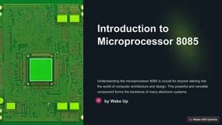 Introduction To Microprocessor Pptx