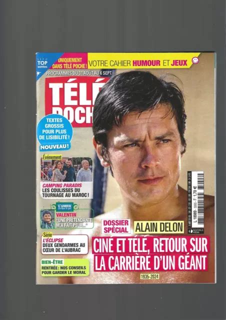 TELE POCHE 31 AOUT 2024 ALAIN DELON dossier spécial CAMPING PARADIS L