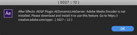 Solved 5027 12 Aegp Plugin Aedynamic Link Server Adob Adobe