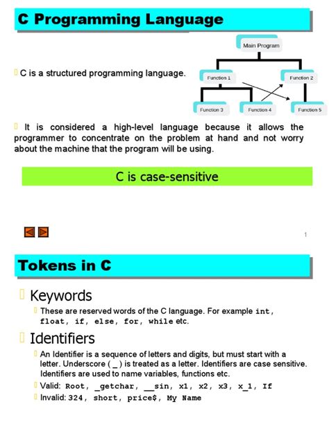 C Programming Language C Is Case Sensitive Pdf Integer Computer