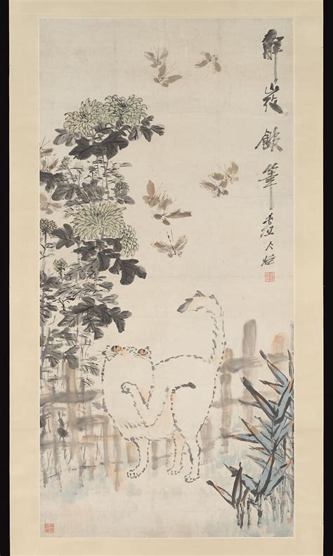 Xugu Zhu Huairen Cat And Butterfly China Qing Dynasty 1644