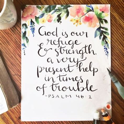 Scripture Watercolor Calligraphy Psalm 46 1 Etsy