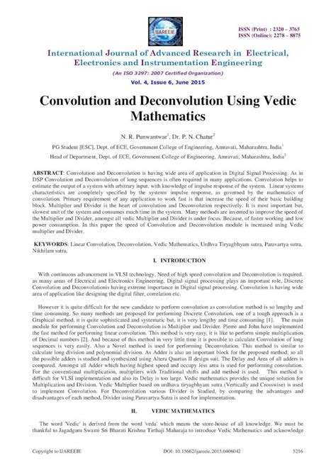 Pdf Convolution And Deconvolution Using Vedic Mathematics Dokumen Tips