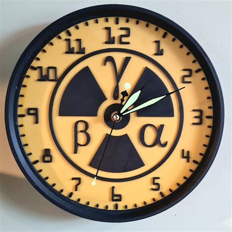 Radiation Symbol Alpha Beta Gamma Wall Clock Folksy