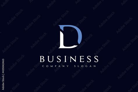 Initial LD Letter Logo Design Vector Illustration Blue And White