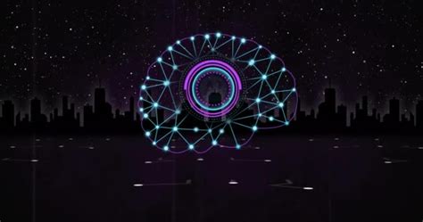 Animation Text Human Brain Digital Data Processing Black Background Global — Stock Video