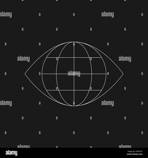 Retrofuturistic Planet Inside The Eye Cyberpunk Of 80s Geometry