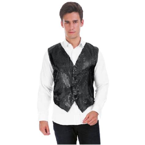Black Sequin Vest Costume World