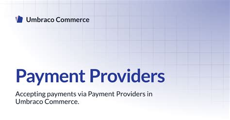 Payment Providers Umbraco Commerce