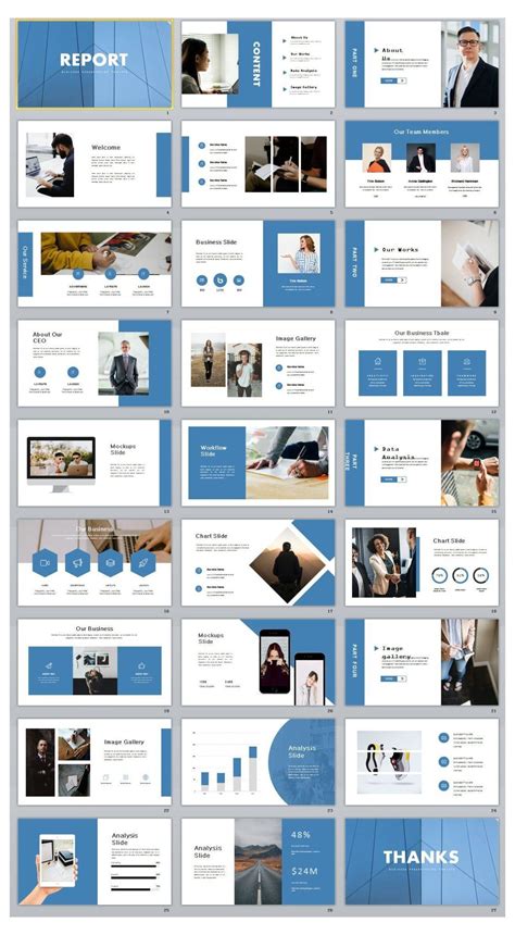 27 Blue Report Ppt Template Ppt Template Presentation Backgrounds Ppttemplatepresent