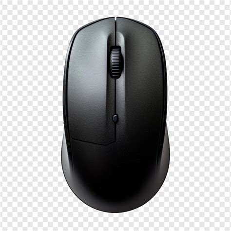 Premium Psd Black Computer Mouse Top Down On Transparency Background Psd
