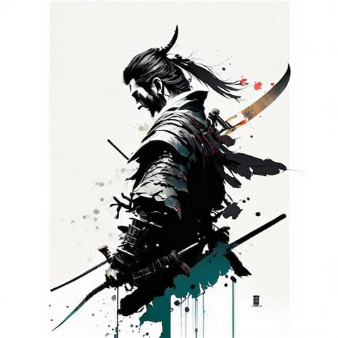 Premium Ai Image Illustration Of Samurai With Sword Sketch Style
