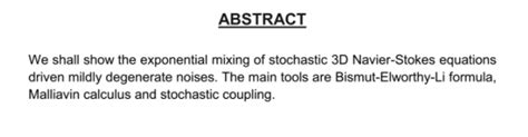 Exponential Mixing Of Stochastic 3d Navier Stokes Equations Driven