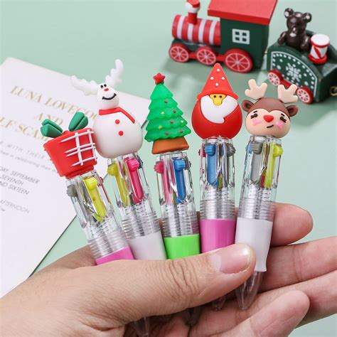 ปากกาลูกลื่น ลายคริสต์มาส กวาง ซานตาคลอส น่ารัก ขนาดเล็ก 4 สี สําหรับ